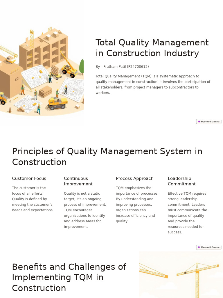 TQM Strategies for Construction Quality | PDF | Quality Management ...