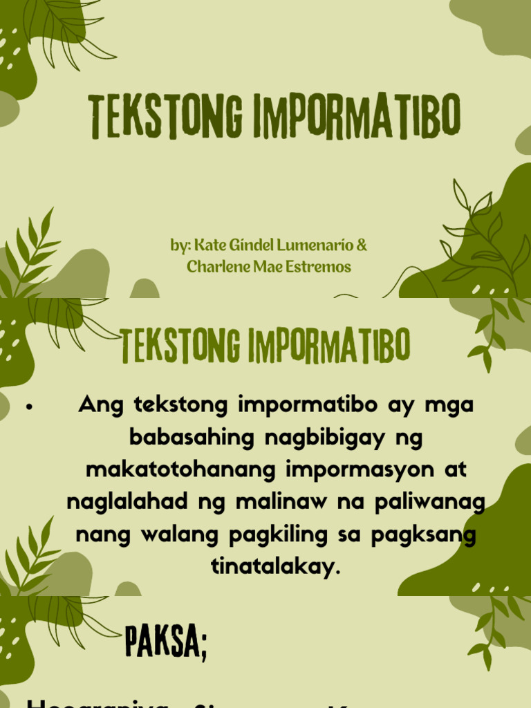 Tekstong Impormatibo | PDF