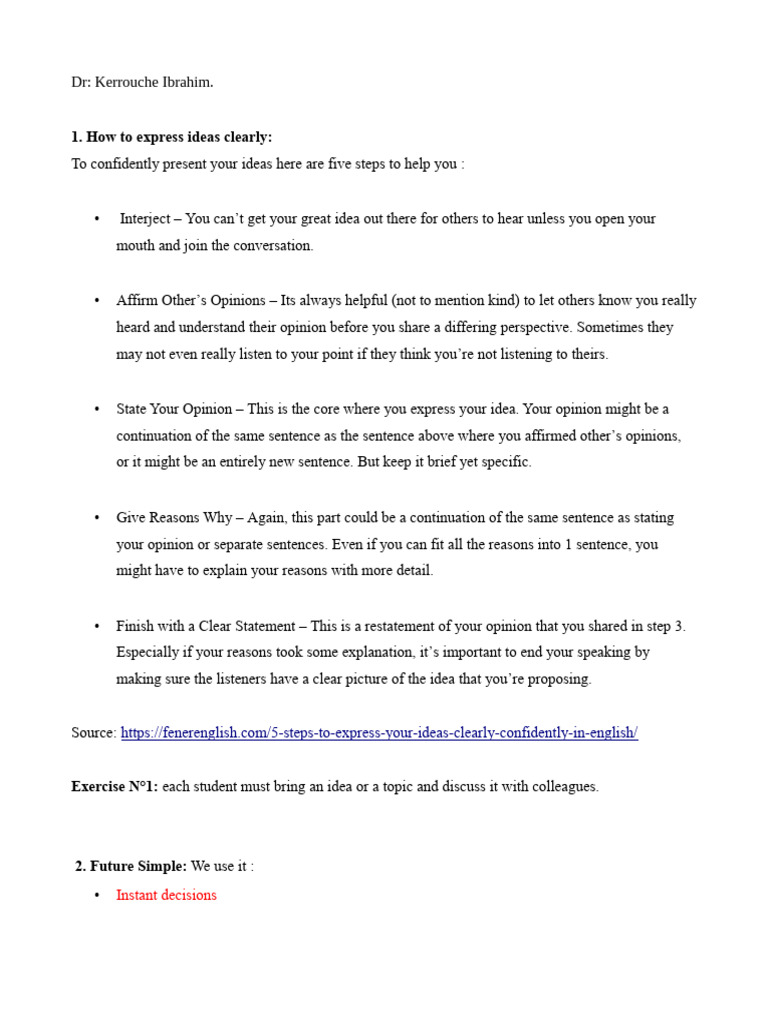 Five Steps to Express Ideas Clearly | PDF | Reason