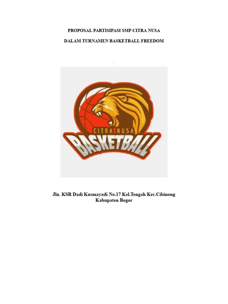 Proposal Turnamen Basket SMP Citra Nusa | PDF
