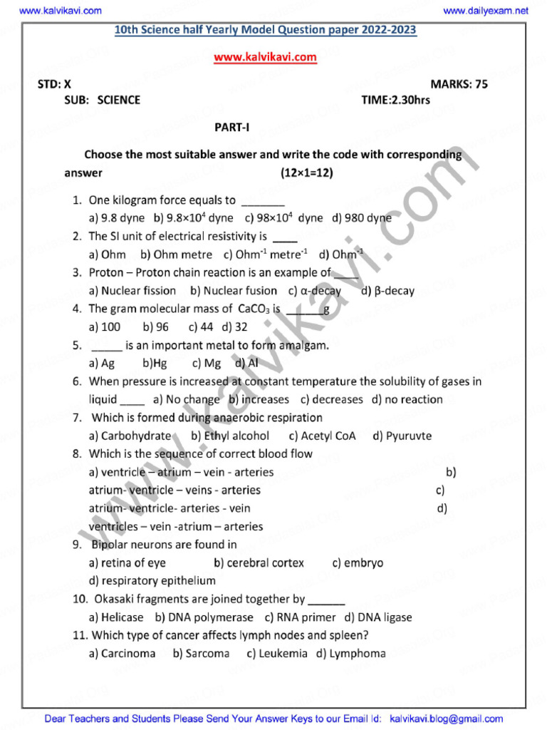 1-EM 10th-Science-Half-Yearly-Exam-2022-Model-Question-Paper-English ...