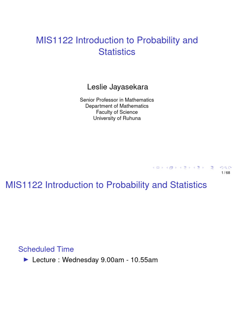 Introduction to Probability & Statistics | PDF | Probability Distribution | Statistics