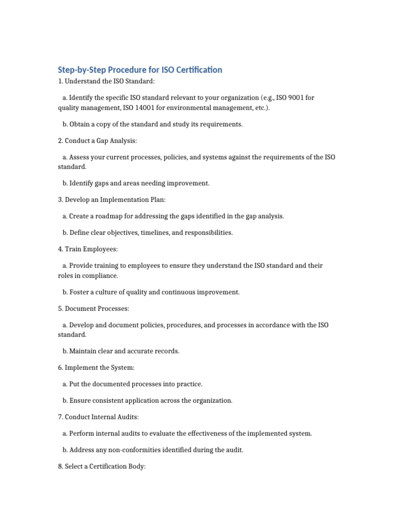ISO Certification Steps | PDF