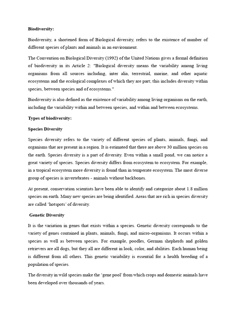 Biodiversity Pdf Biodiversity Ecosystem