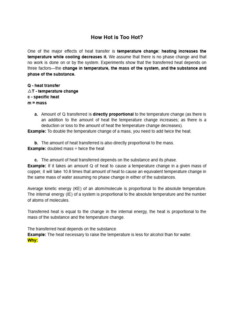 14.2 Temperature Change and Heat Capacity | PDF | Heat | Temperature