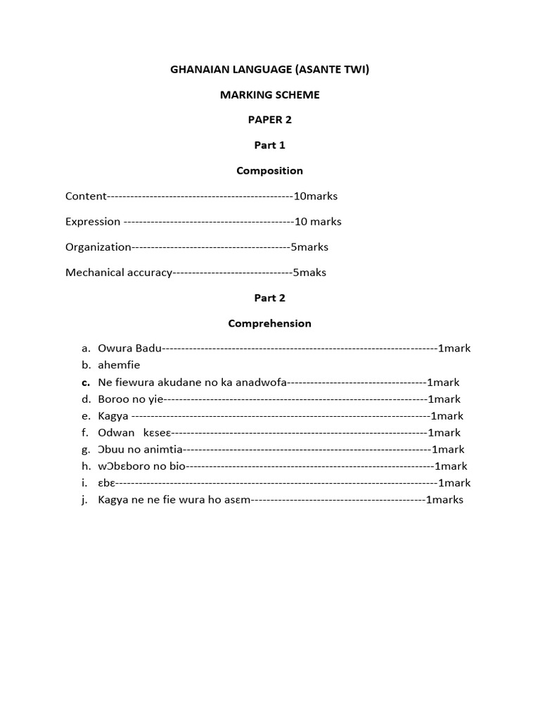 Ghanaian Language Scheme | PDF