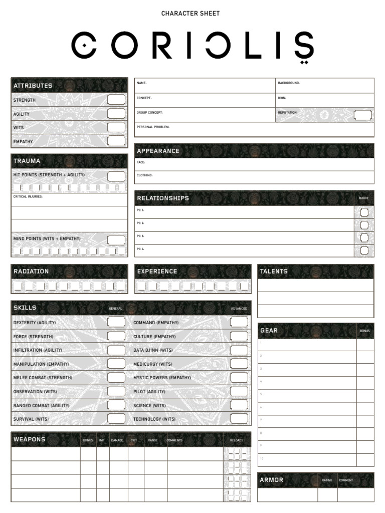 Character Sheet Template for RPGs | PDF | Role Playing Games | Gaming