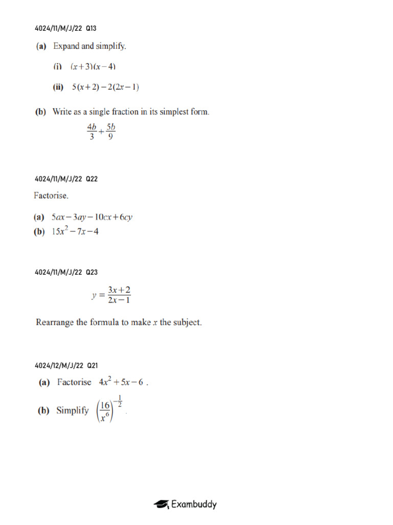 Algebra | PDF