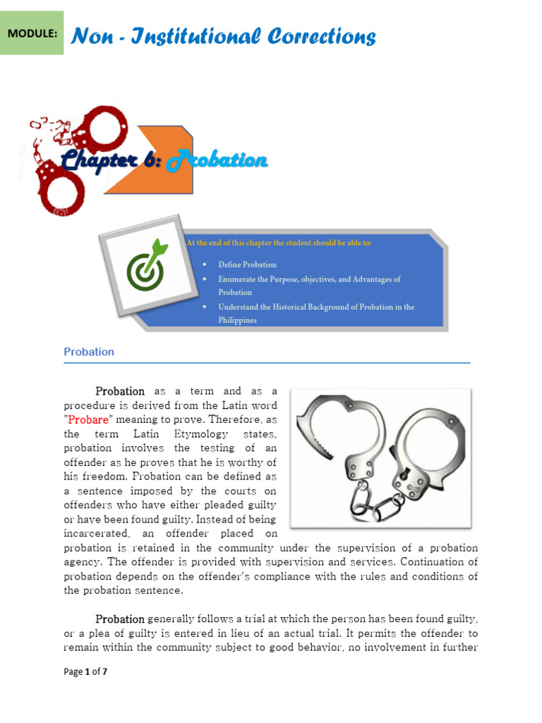 Chapter 6 - Probation | PDF | Probation | Prison