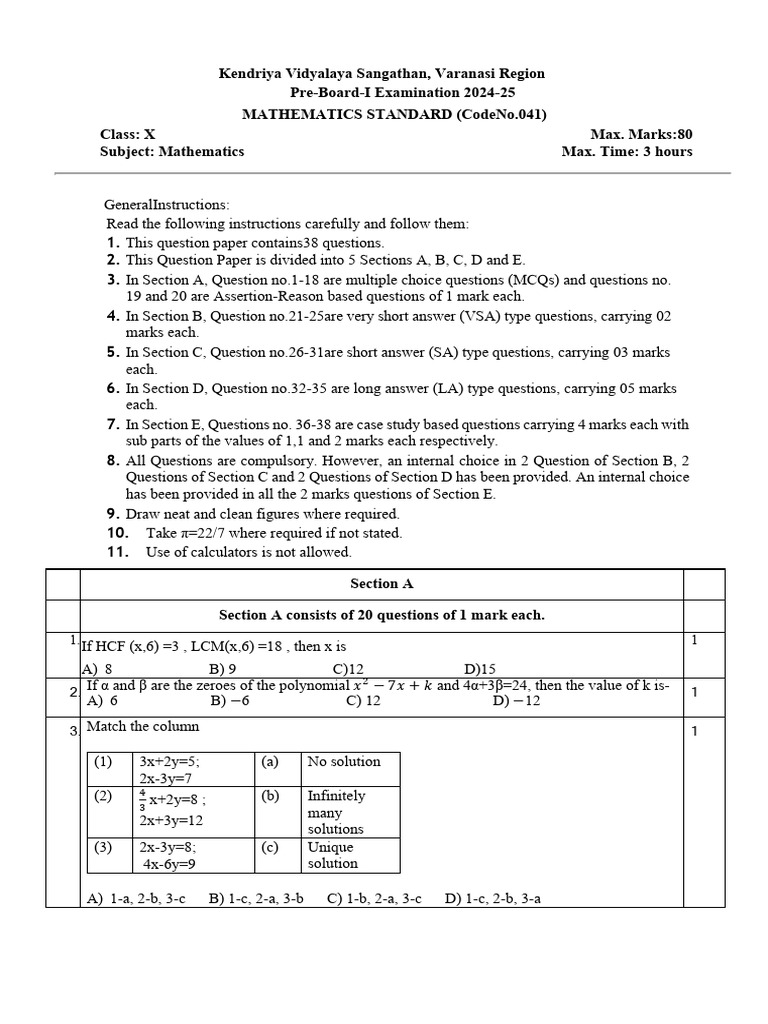 Qp Pb-i x Math Stand (1) | PDF | Circle | Quadratic Equation
