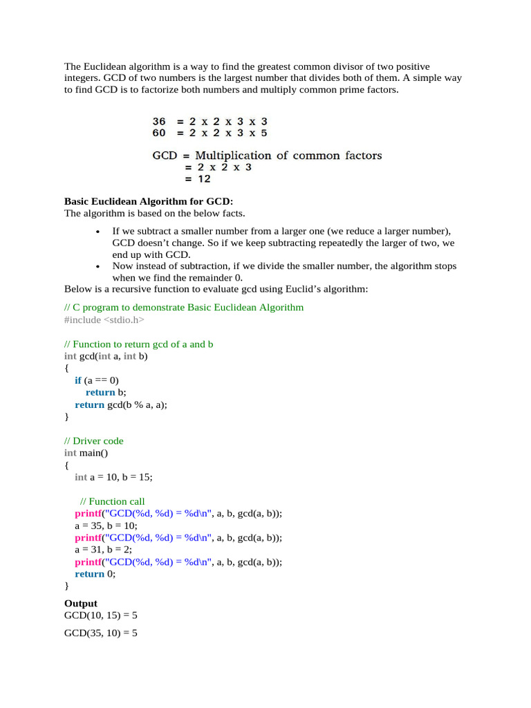 The Euclidean Algorithm | PDF | Elementary Mathematics | Mathematics