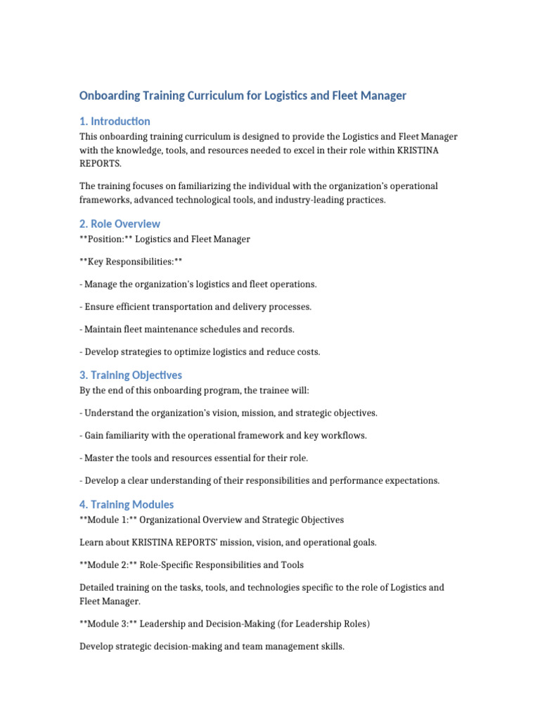 Onboarding_Curriculum_Logistics_and_Fleet_Manager | PDF