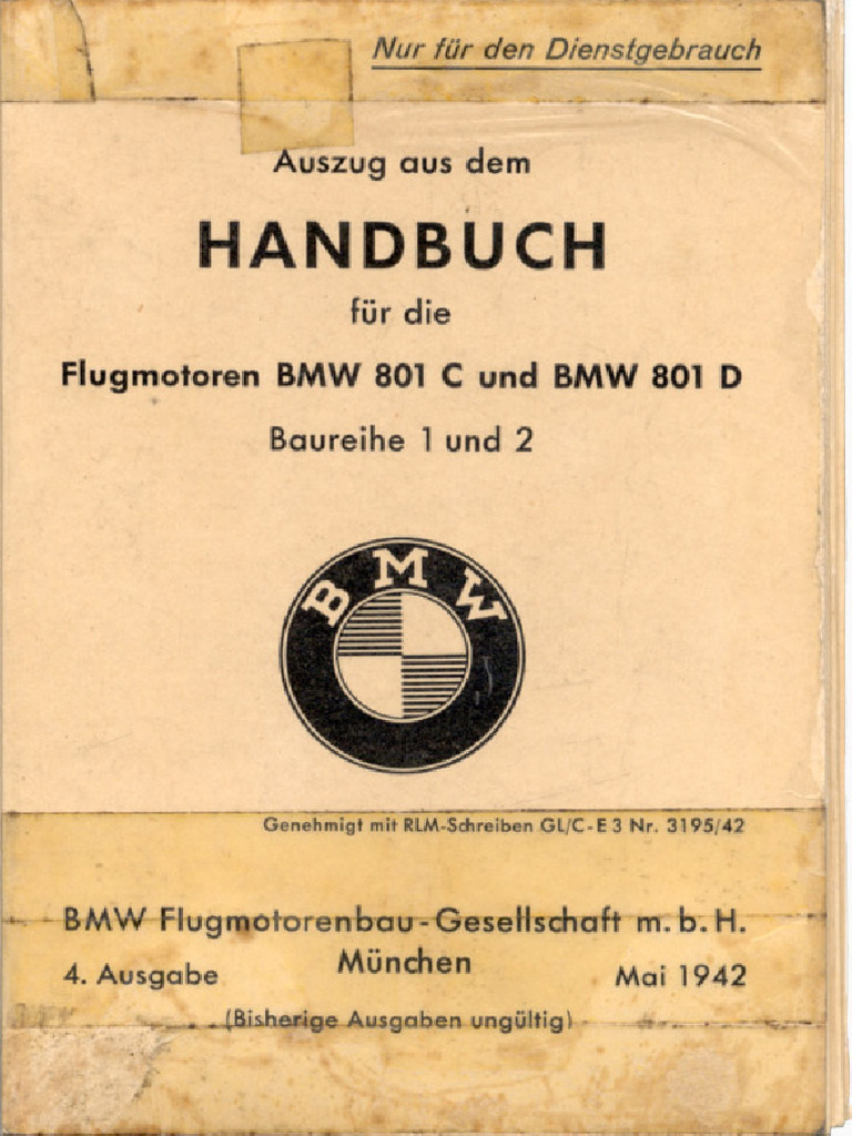 BMW 801C and D Engine Part 1 | PDF
