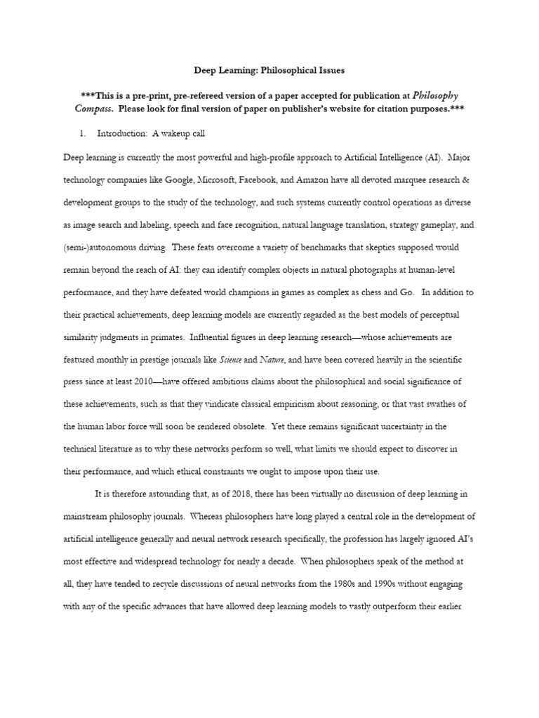 Deep Learning - Phil Compass - Draft 3 | PDF | Applied Mathematics ...