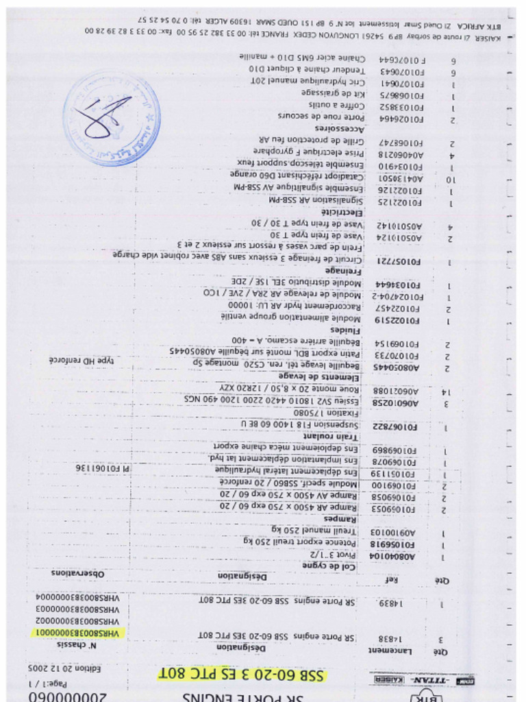 SR Porte engins SSB 60-20 3 ES PTC 80T | PDF