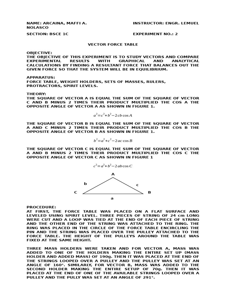 p6 Experiment 2 Lab Report | PDF | Force | Percentage