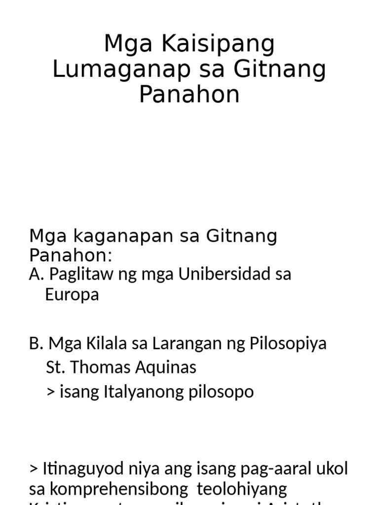 Mga Kaisipang Lumaganap Sa Gitnang Panahon Q2 Modyul 6 1 | PDF