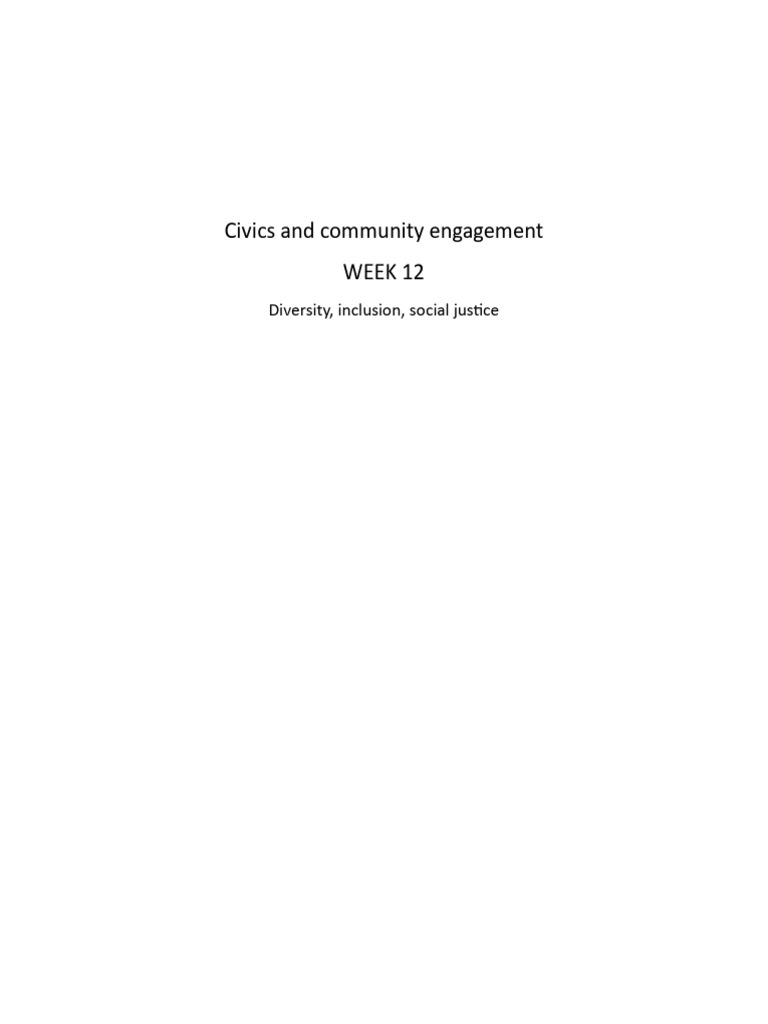 Civics and Community Engagement | PDF | Diversity (Business) | Social ...