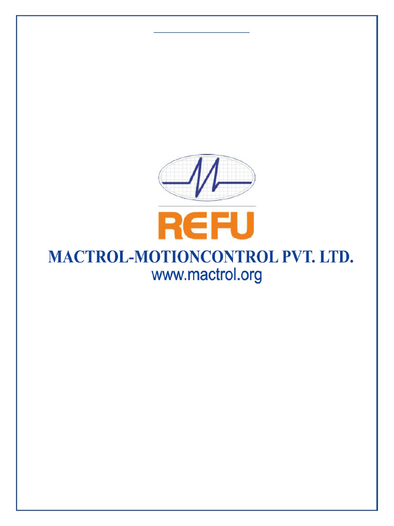 Refu Mactrol Ac Servo | PDF | Power Supply | Electrical Network