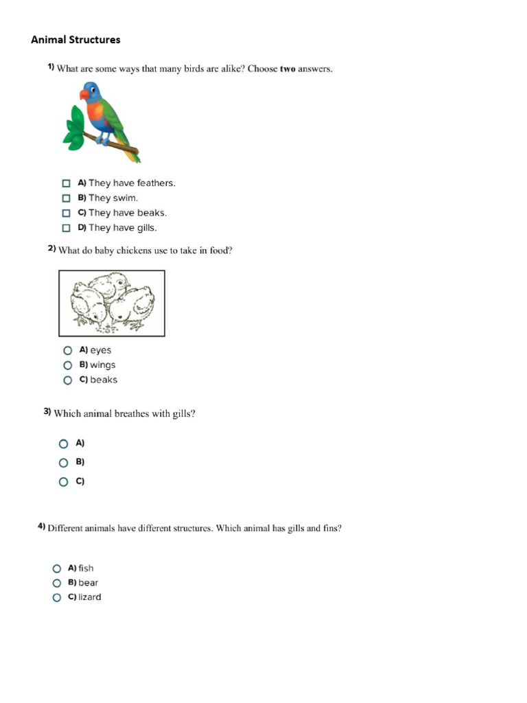 Understanding Animal Structures and Behaviors | PDF