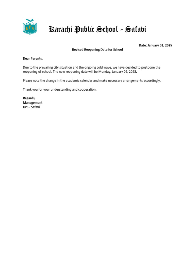 Karachi Public School Reopening Update | PDF