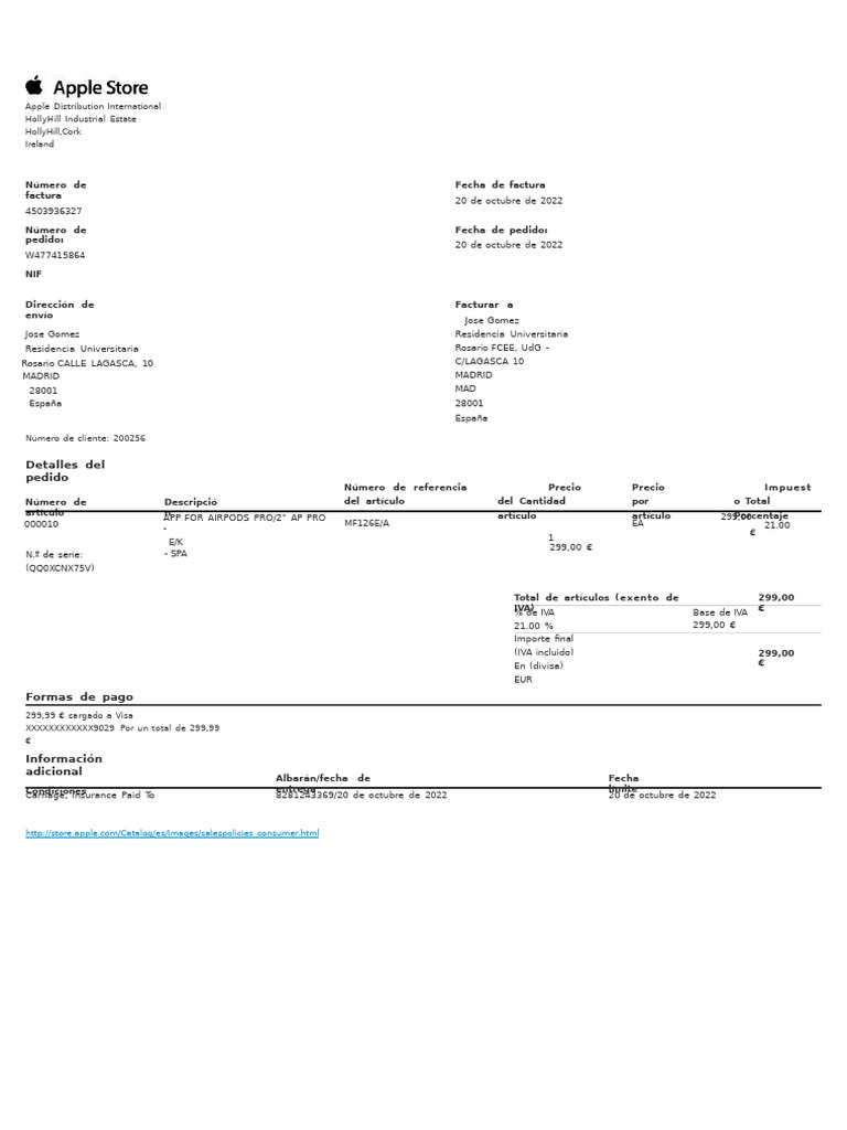 Pdfcoffee - Com - Factura Apple Ap Pro 3 PDF Free | PDF | Apple Inc.