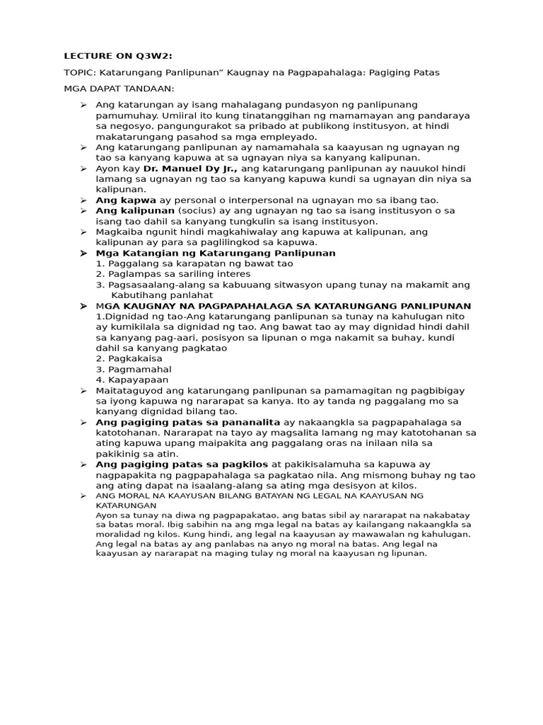 Lecture On Q3W2 | PDF