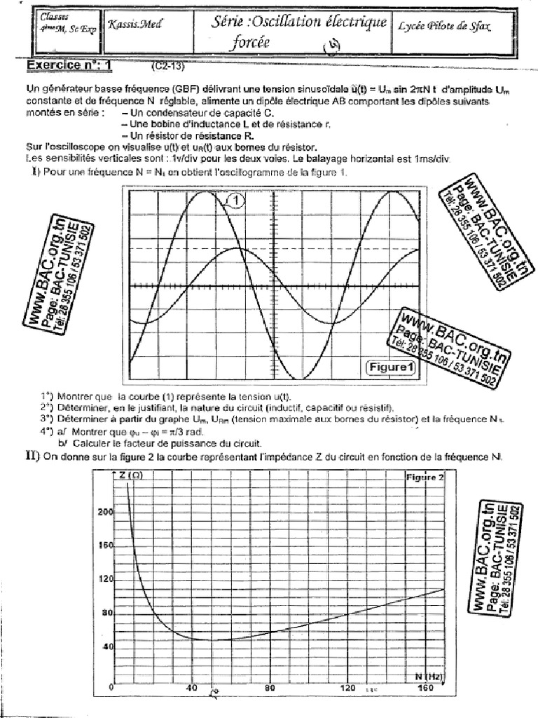 MR Kassis Exercice Corrige RLC Force Pilote Sfax | PDF