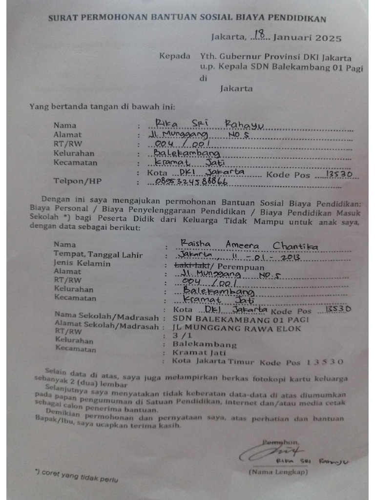 surat permohonan refund | PDF