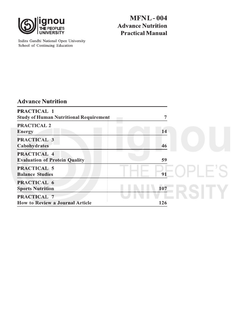 MFNL-004 Advance Nutrition | PDF | Nutrients | Calorie