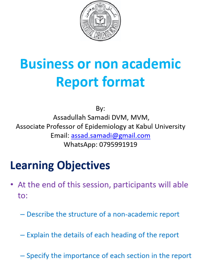Business Report Format and Structure, by Dr. Samadi | PDF | Abstract ...