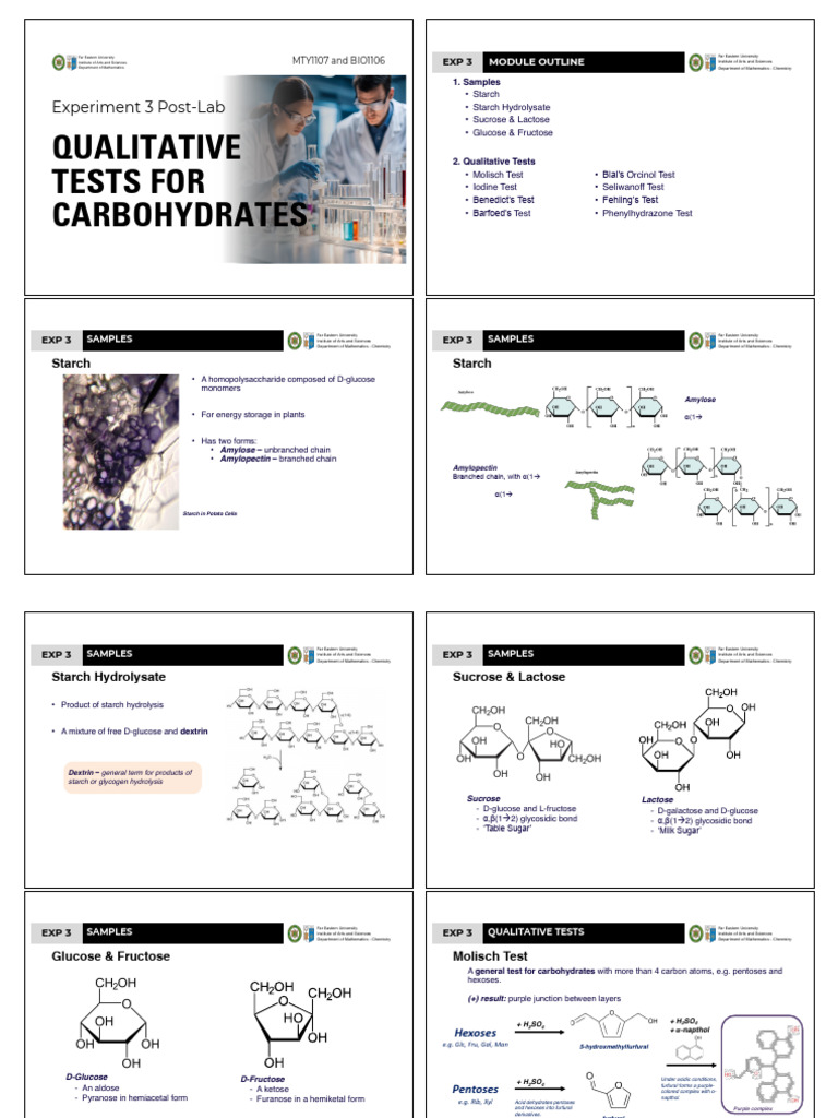 Qualitative Tests for Carbohydrates | PDF | Glucose | Starch