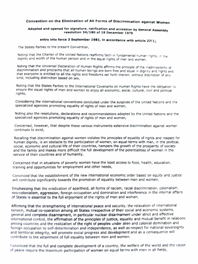 cedaw HP | PDF | Human Rights | Convention On The Elimination Of All ...