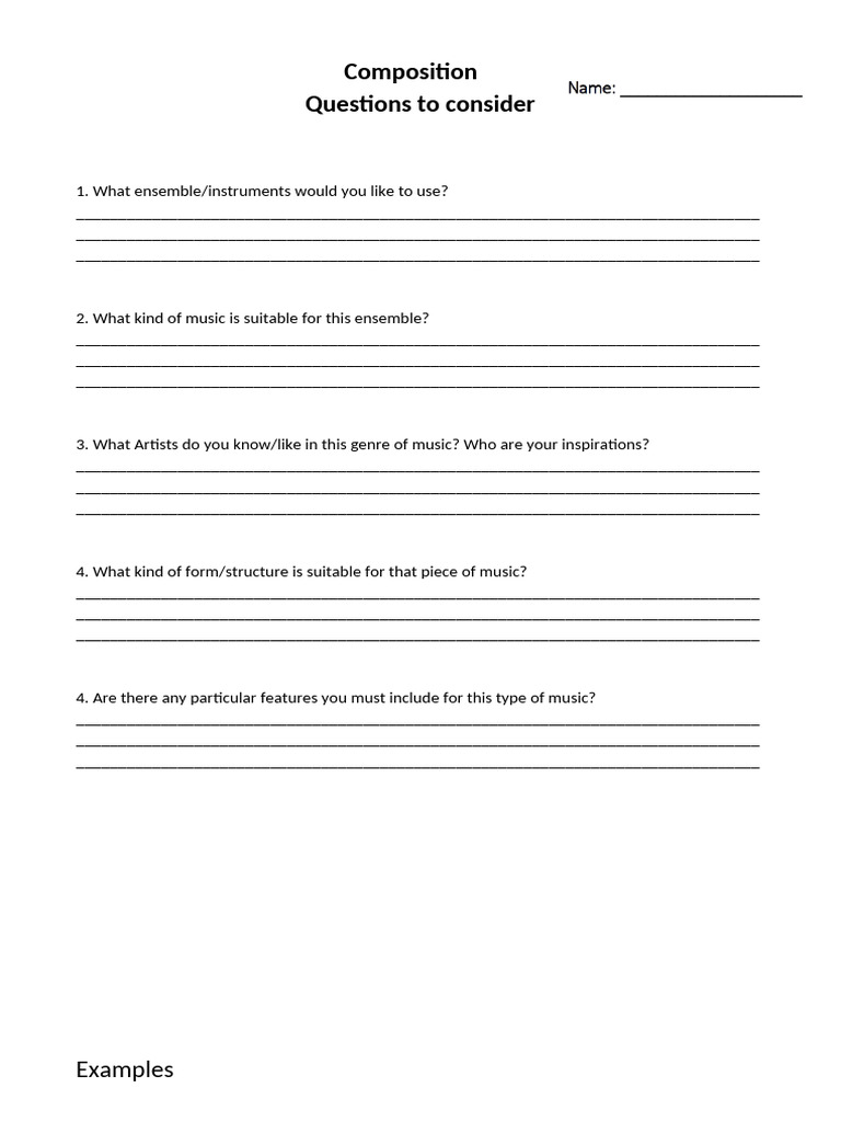 Composition Starters and Tips | PDF | Musicology | Musical Compositions