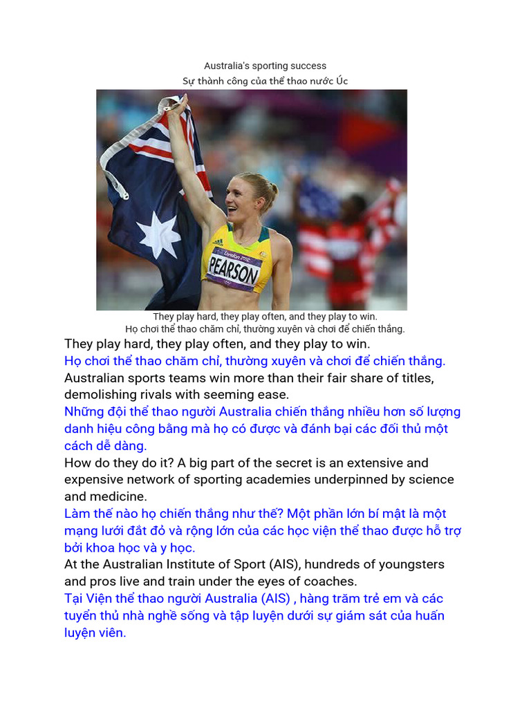 Australia - S Sporting Success | PDF