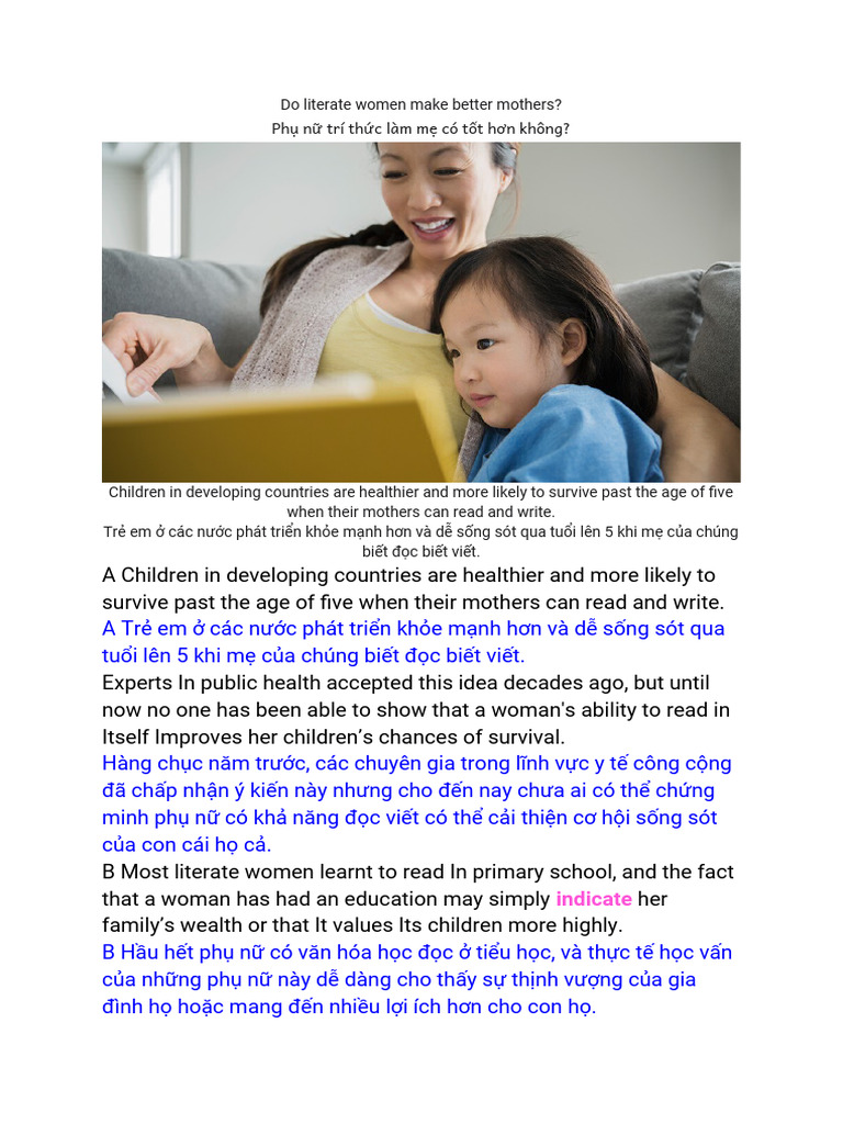 Do Literate Women Make Better Mothers | PDF
