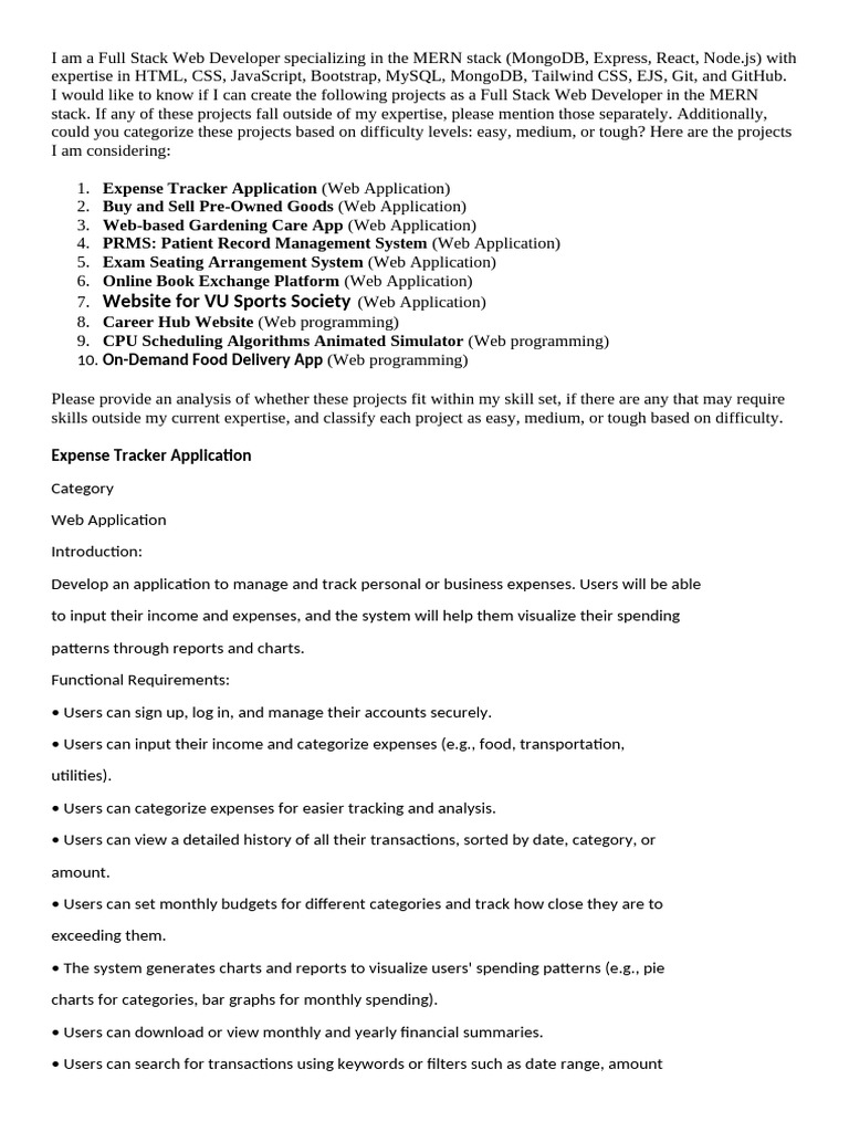 I Am A Full Stack Web Developer Specializing in The MERN Stack | PDF | Scheduling (Computing ...