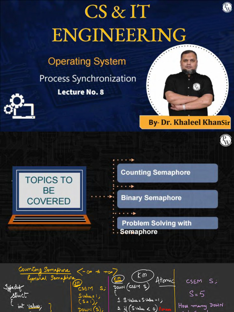 Process Synchronization - Co-Ordination 08 - Class Notes | PDF