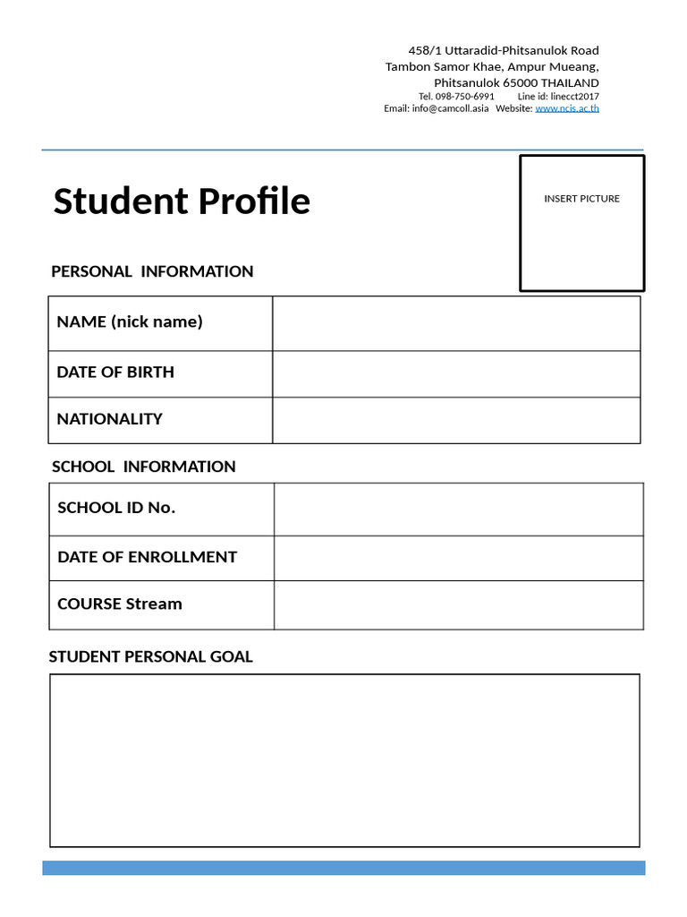 Student Profile Information Document | PDF