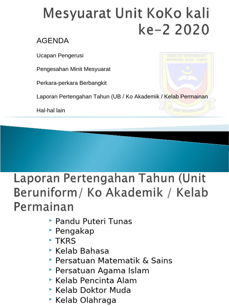 Mesyuarat Unit KoKo kali ke-1 2016 - Copy | PDF