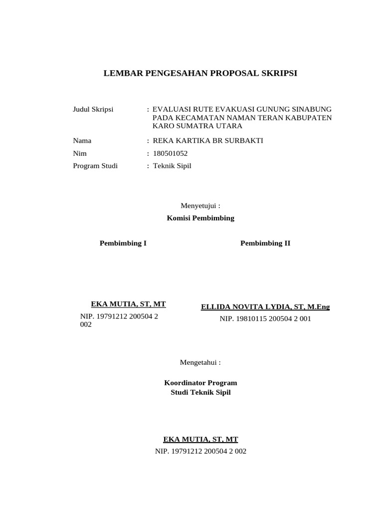 Lembar Pengesahan Proposal Skripsi (1) | PDF