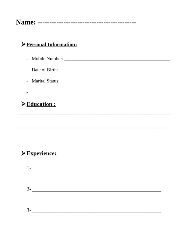CV Form | PDF