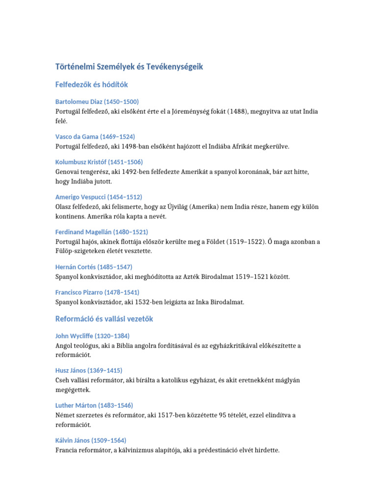 Tortenelmi_Szemelyek | PDF