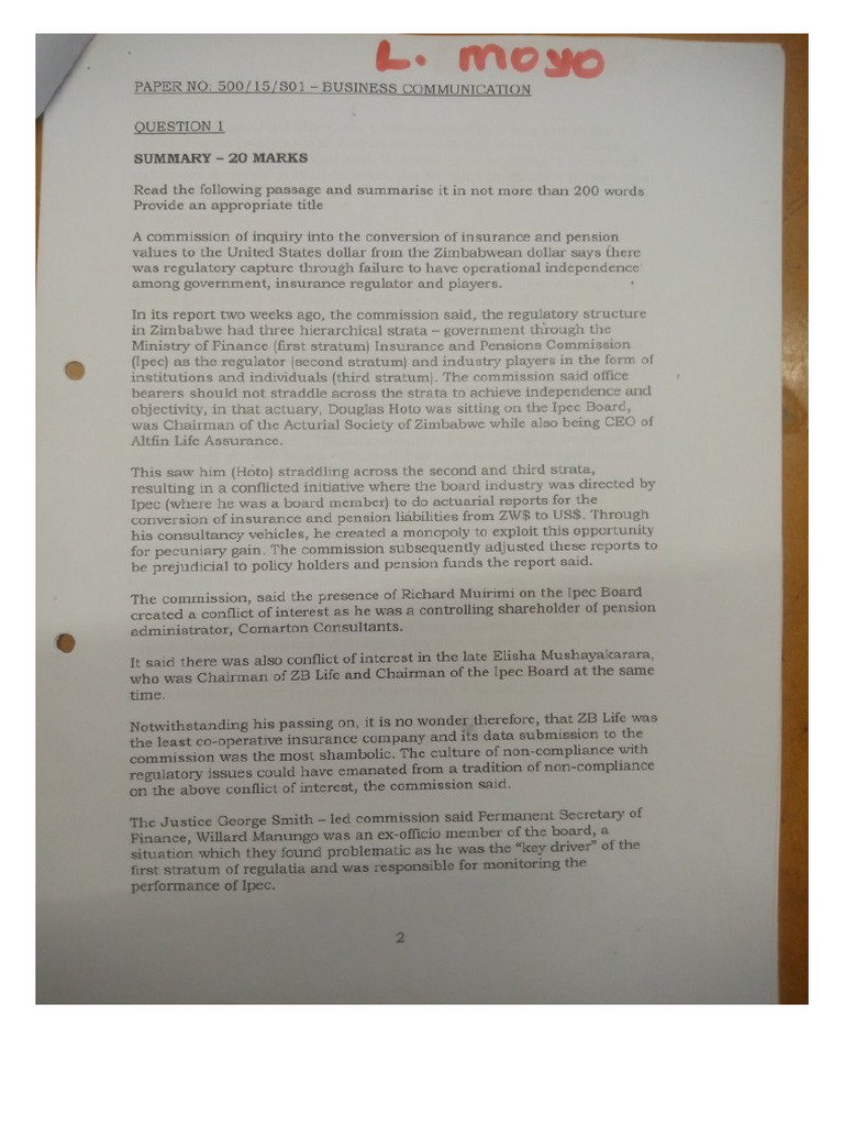 Business Communication ND1 Questions | PDF