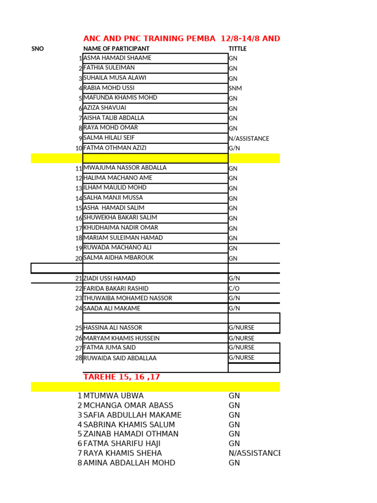 Anc &PNC Pemba Final | PDF
