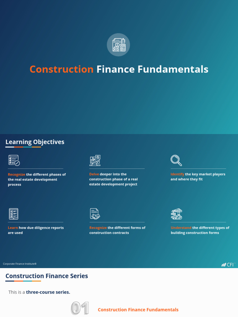 Construction Finance Fundamentals | PDF | Market (Economics) | Private Law
