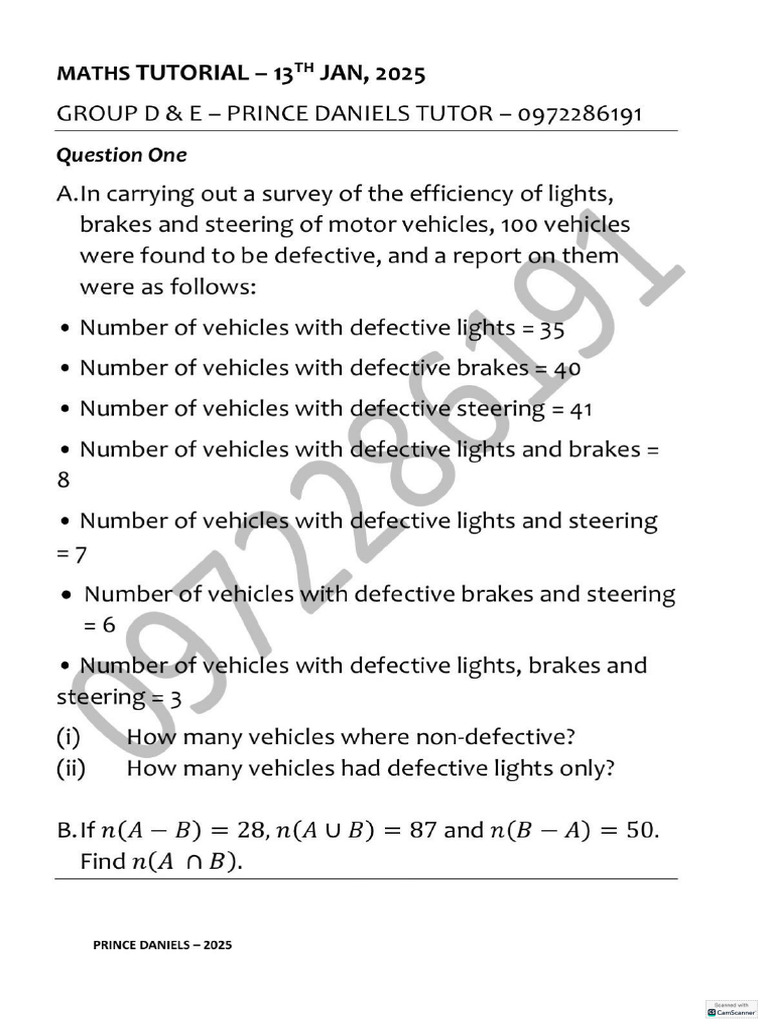 Maths Tutorial 1 | PDF