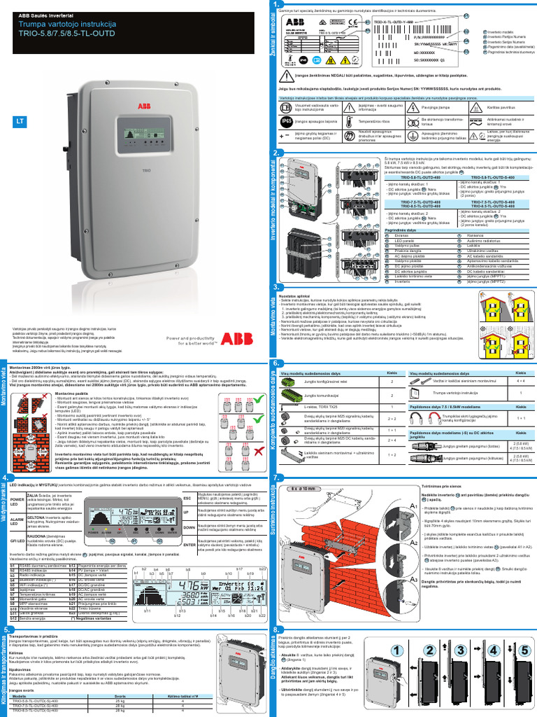 Abb Trio-5 8 7 5 8 5-Tl-Outd-Specifikacijos | PDF