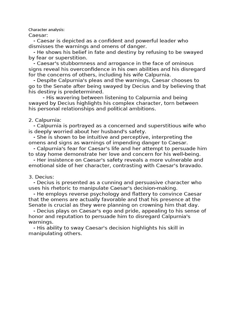 Character Analysis | PDF