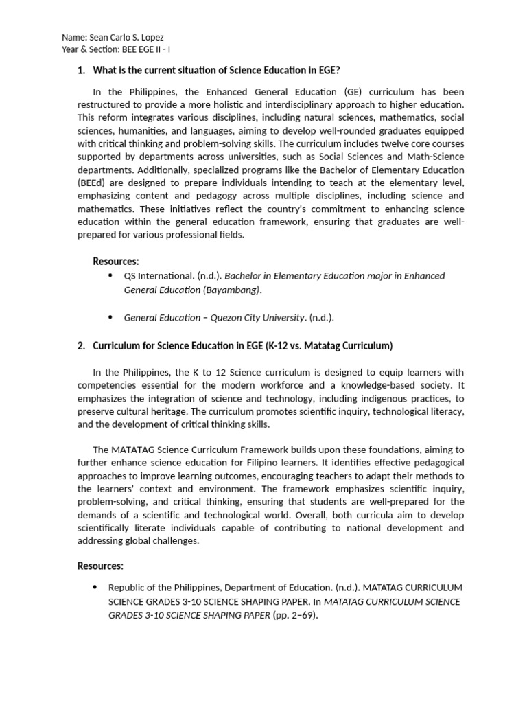 Science Task 1 Pdf Curriculum Science